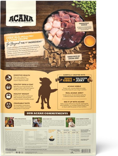 ACANA Butcher’s Favorites Grain-Free Free-Run Poultry & Liver Recipe ...