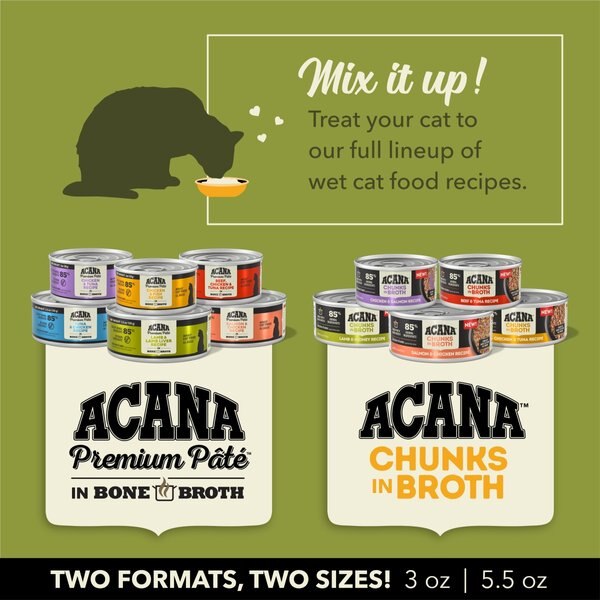 ACANA Chicken & Tuna Recipe Grain-Free Chunks in Broth Wet Cat Food, 5. ...