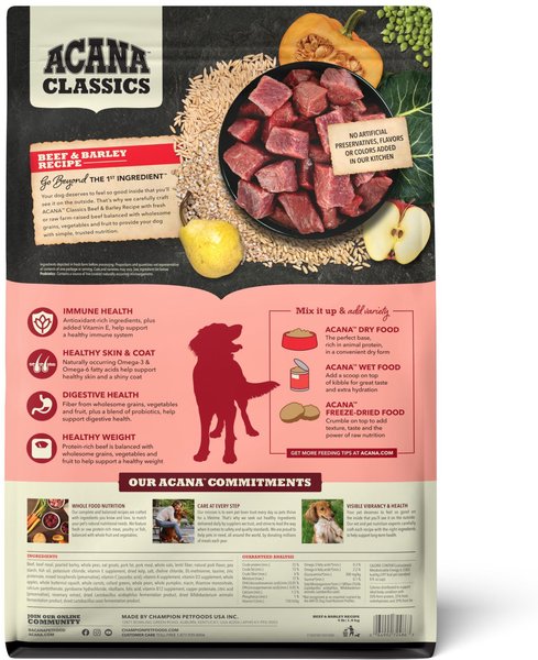 ACANA Classics Beef & Barley Recipe Dry Dog Food, 4-lb bag - Chewy.com