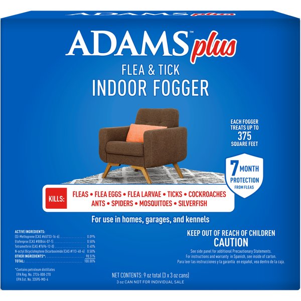 ADAMS Plus Flea Control Indoor Fogger, 9-oz - Chewy.com