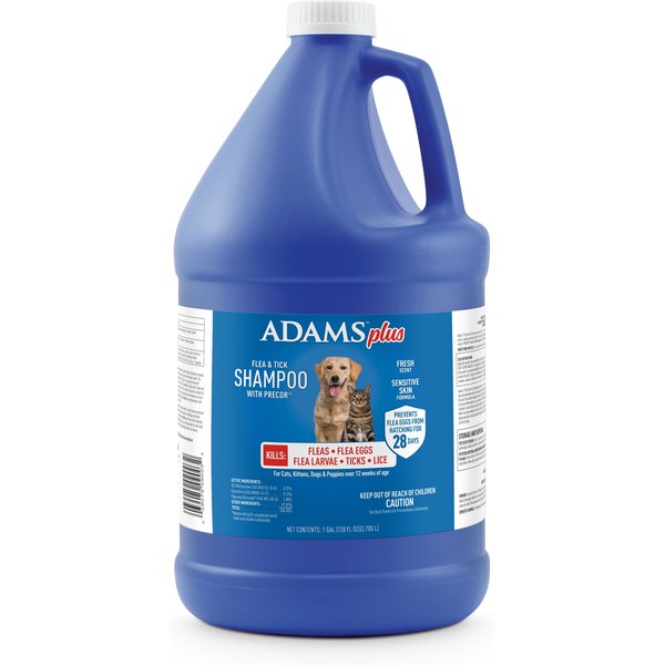 ADAMS Plus Flea & Tick Shampoo Sensitive Skin for Cats & Dogs, 1-gal ...