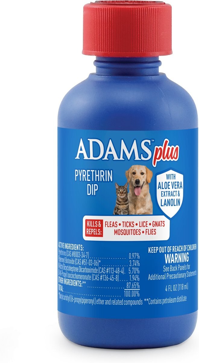 ADAMS Plus Pyrethrin Dip for Dogs & Cats, 4-fl oz bottle - Chewy.com