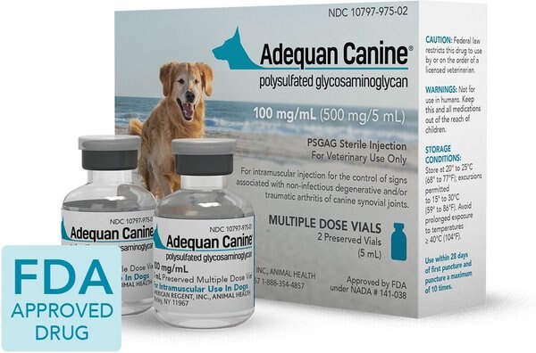 ADEQUAN CANINE (polysulfated glycosaminoglycan) Injectable for Dogs ...