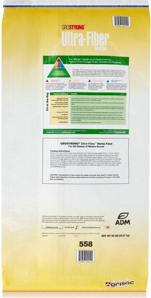 ADM GroSTRONG Ultra-Fiber Horse Feed, 50-lb bag - Chewy.com