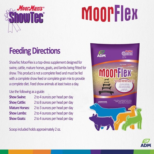 ADM MoorMan's ShowTec MoorFlex Swine, Goat, Sheep, & Cattle Powder ...