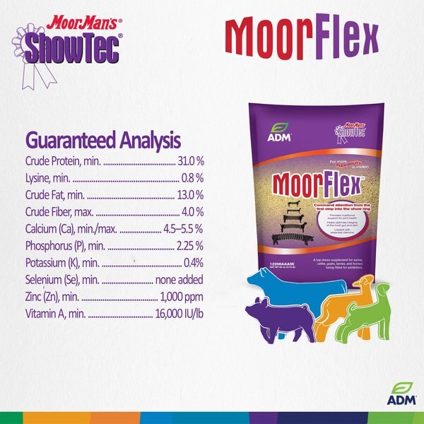 ADM MoorMan's ShowTec MoorFlex Swine, Goat, Sheep, & Cattle Powder ...