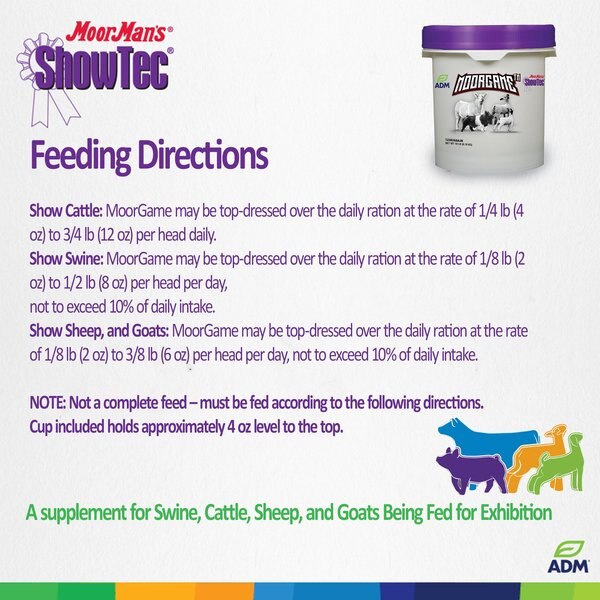 ADM MoorMan's ShowTec MoorGame Swine, Goat, Sheep, & Cattle Powder ...