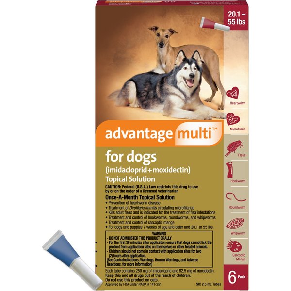 ADVANTAGE MULTI Topical Solution for Dogs, 9.1-20 lbs, (Teal Box ...