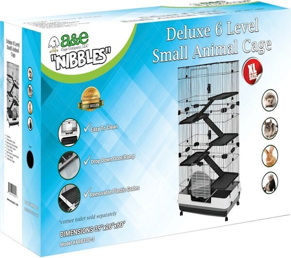 A&E CAGE COMPANY 60-in Extra-Large Deluxe 6-Tier Small Animal Cage ...