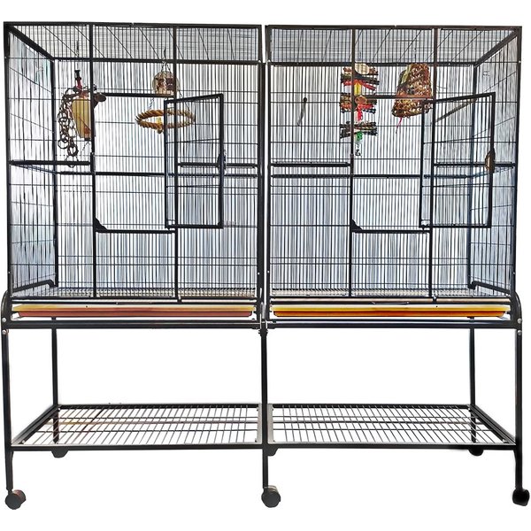 A&E CAGE COMPANY Double Stack Flight Bird Cage, Black - Chewy.com