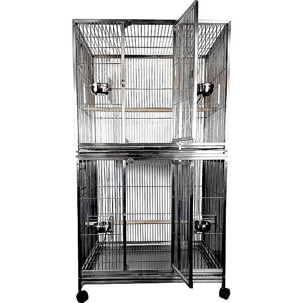 A&E CAGE COMPANY Corner Play Top Bird Cage, Platinum, Large - Chewy.com