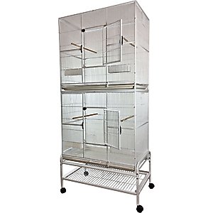 Out of Stock - A&E CAGE COMPANY Double Stack Flight Bird Cage, White ...