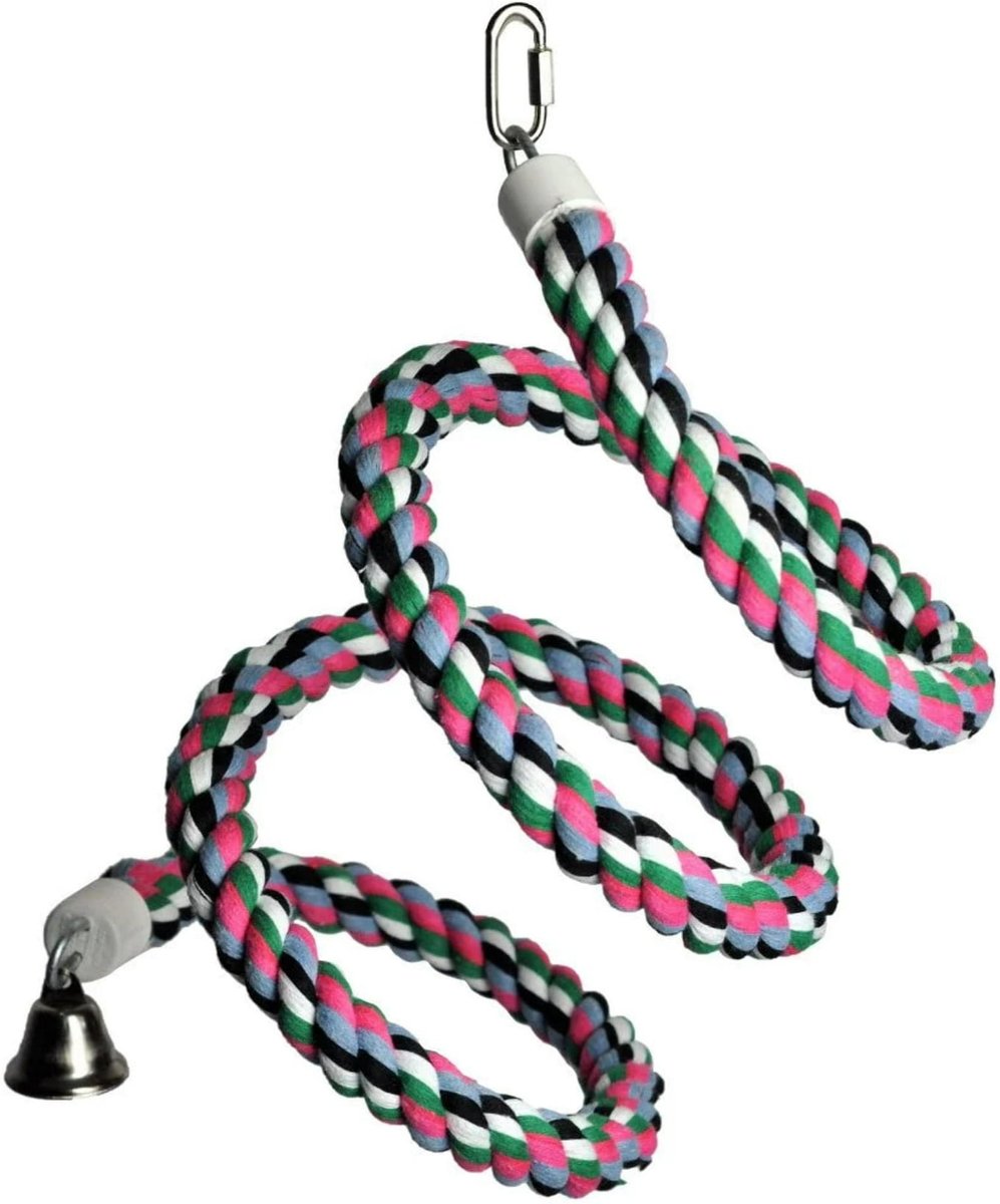 A&E CAGE COMPANY Rainbow Cotton Rope Boing Bird Toy - Chewy.com