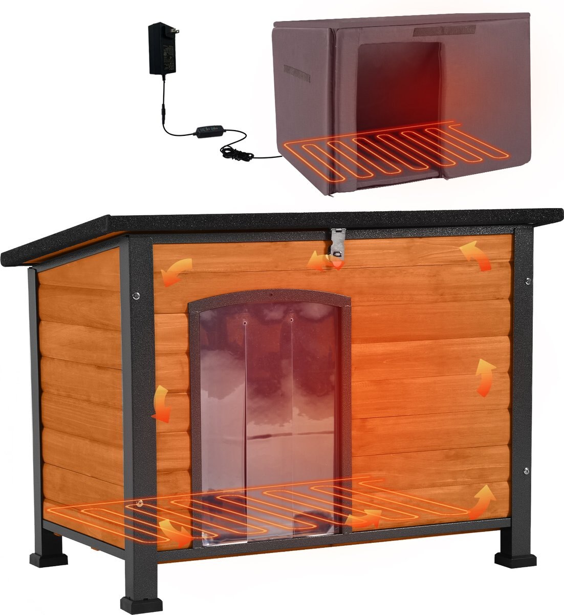 Out of Stock - AIVITUVIN Adjustable Heat & Timer Wooden Outdoor Heated ...