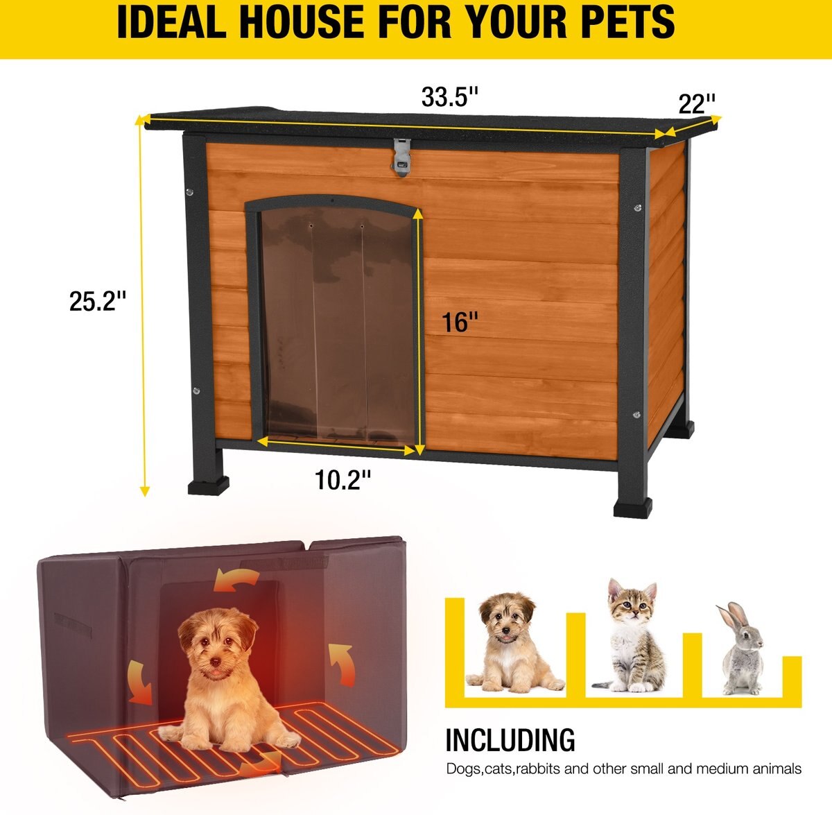 Out of Stock - AIVITUVIN Adjustable Heat & Timer Wooden Outdoor Heated ...