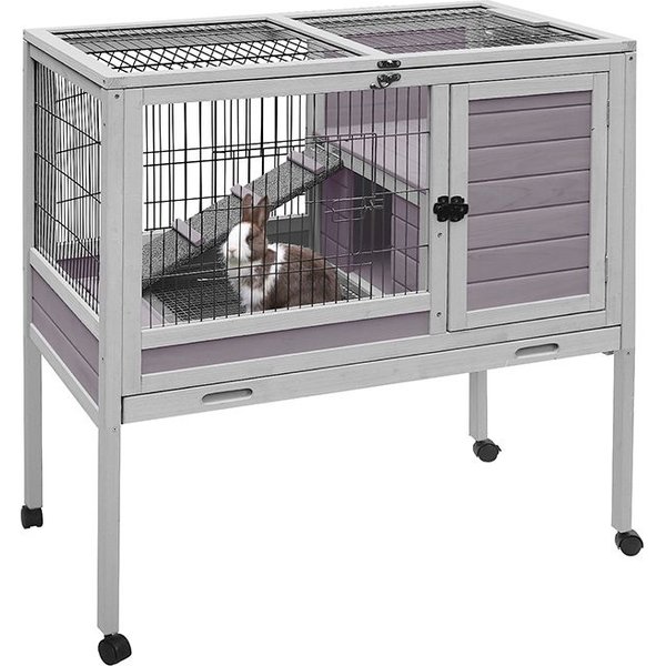 TRIXIE Natura Rabbit Hutch with Sloped Roof, Glazed Pine, Small - Chewy.com