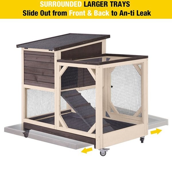 AIVITUVIN XZ7001 Large Indoor with Pull out Tray Rabbit Hutch - Chewy.com