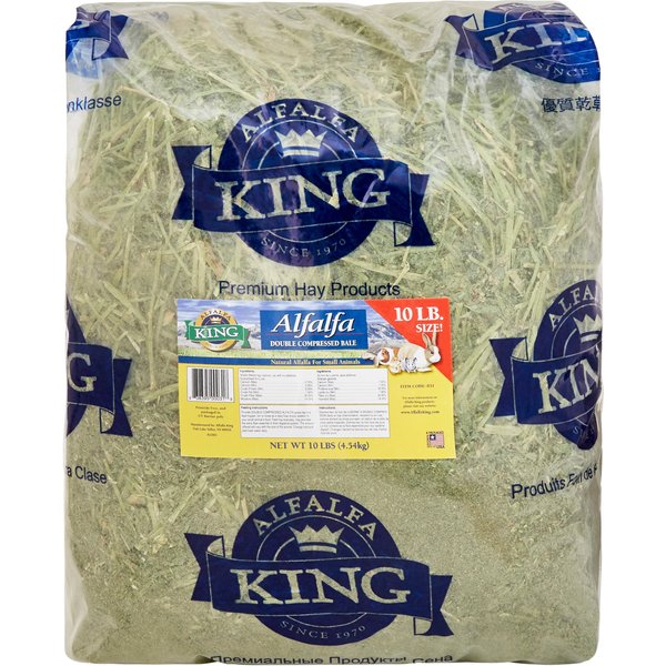 ALFALFA KING Double Compressed Alfalfa Hay Small Animal Food, 10-lb bag ...
