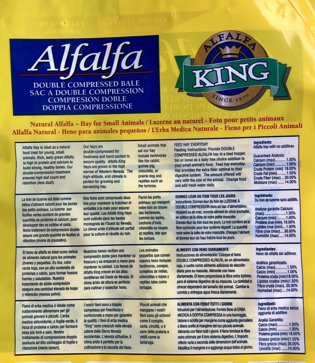 ALFALFA KING Double Compressed Alfalfa Hay Small Animal Food, 4-lb bag ...