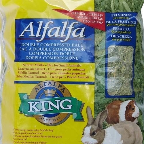ALFALFA KING Double Compressed Alfalfa Hay Small Animal Food, 4-lb bag ...
