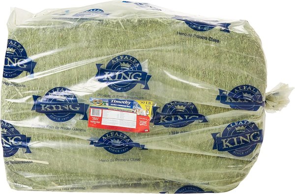 ALFALFA KING Double Compressed Timothy Hay Small Animal Food, 50-lb bag ...