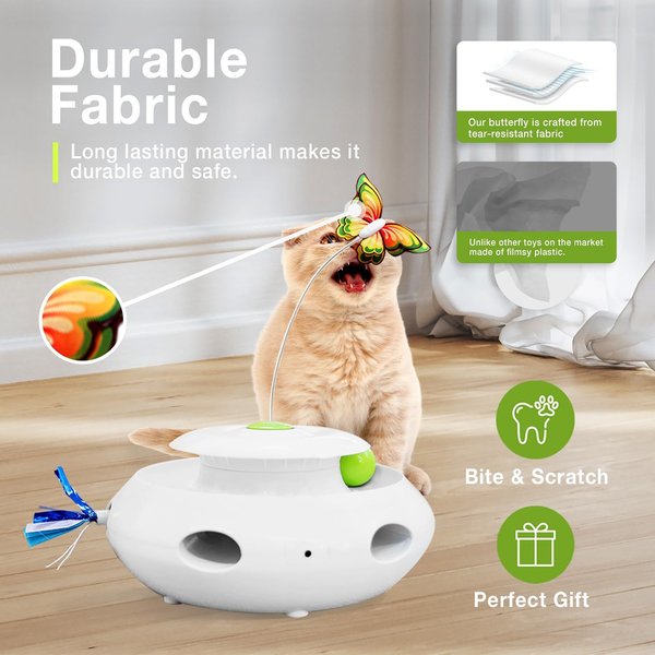 ALLFORPAWS 3-in-1 Feline Ultimate Interactive Cat Toy, White - Chewy.com