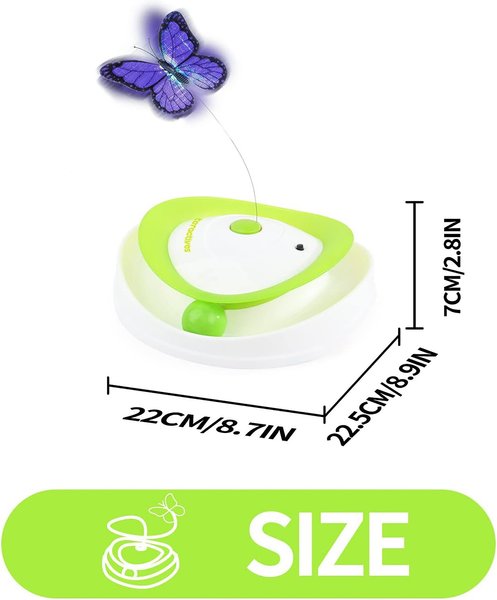 ALLFORPAWS Interactives Roll Around Flutter Bug Cat Motion Toy, Green ...
