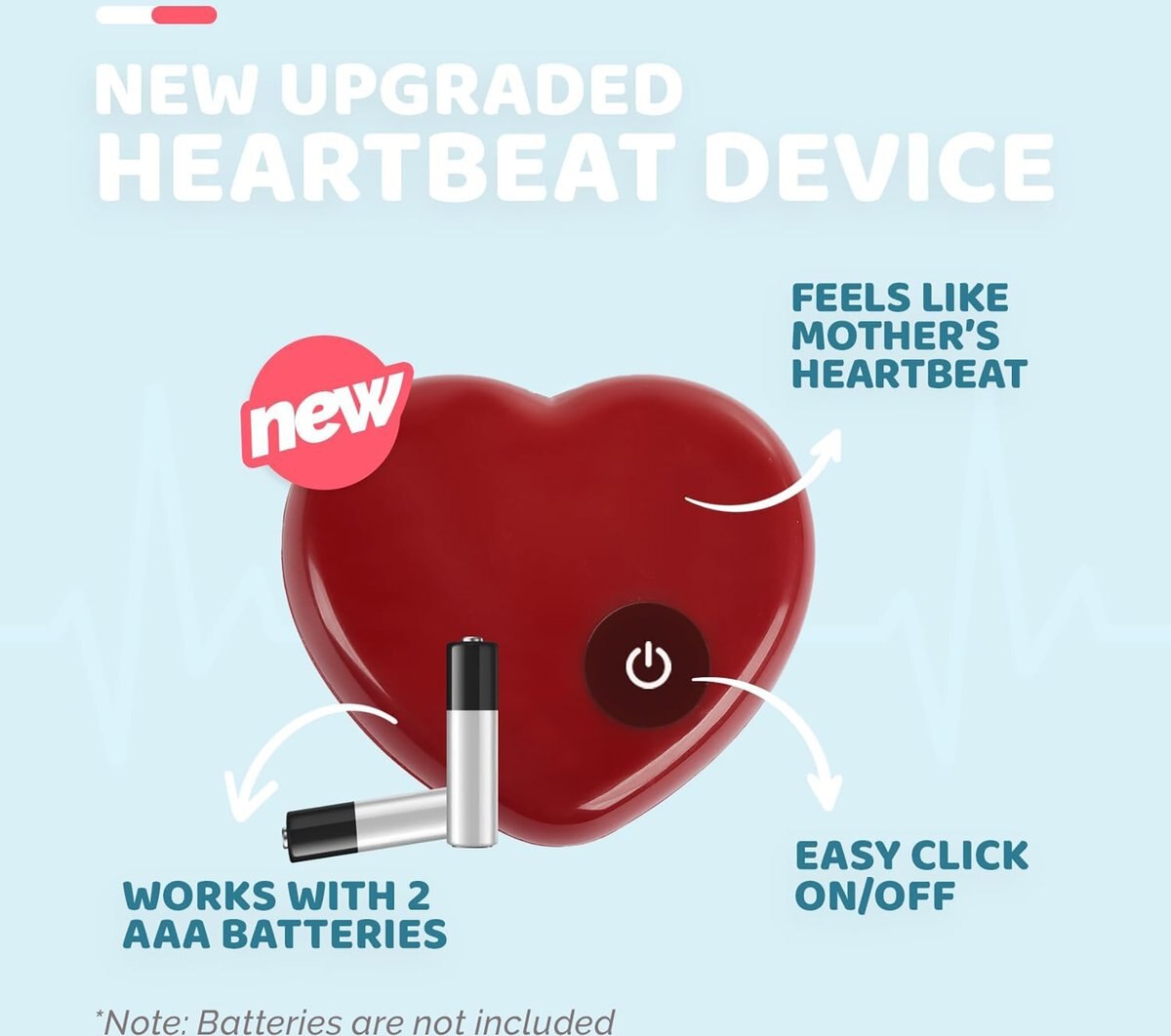 ALLFORPAWS Little Buddy Heart Beat Simulator Dog Toy, Red - Chewy.com