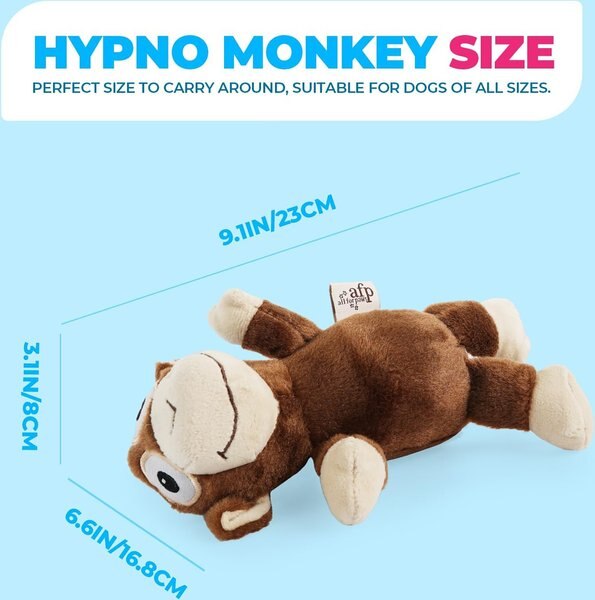 ALLFORPAWS Ultrasonic Hypno Monkey Plush Dog Toy, Brown - Chewy.com