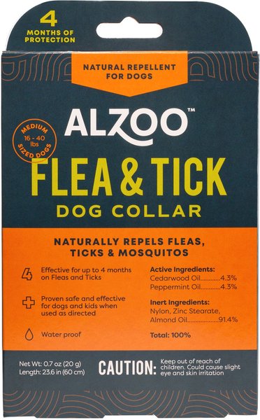 ALZOO Natural Plant Based Flea & Tick Collar for Dogs, Medium - Chewy.com