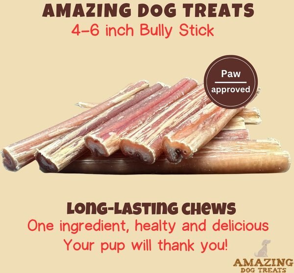 AMAZING DOG TREATS 4-6-in Variety Bully Sticks Dog Treats, 10-oz bag ...