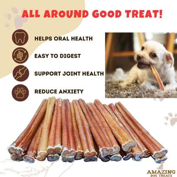 AMAZING DOG TREATS 6-inch Small Thin Bully Sticks Dog Treats, 12 count ...