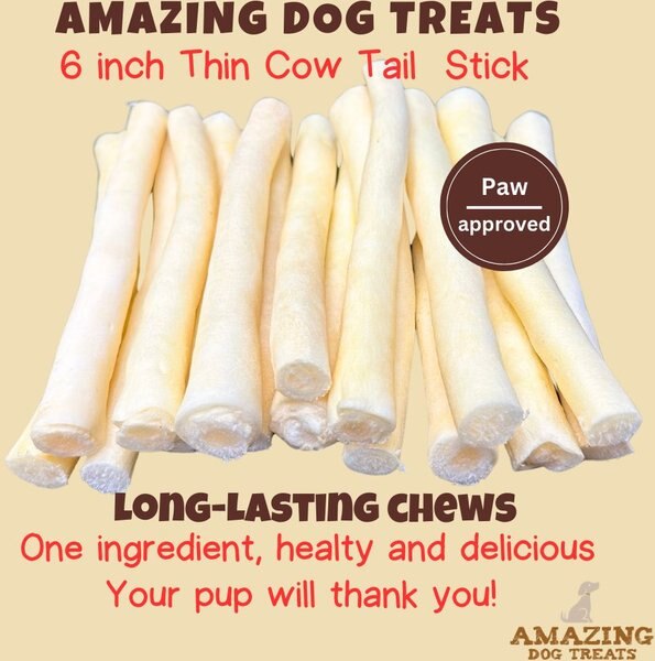 AMAZING DOG TREATS Cow Tail Dog Treats, 6 count - Chewy.com