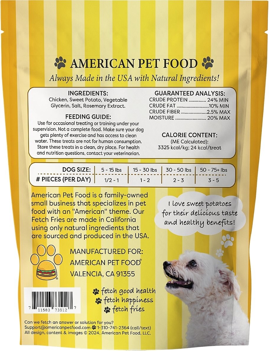 AMERICAN PET FOOD Fetch Fries Chicken & Sweet Potato Dog Treats, 5-oz ...