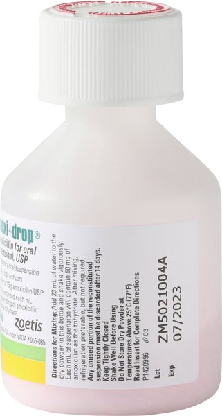 Amoxi-Drop (Amoxicillin) Powder for Oral Suspension for Dogs & Cats, 50-mg, 30-mL - Easy Refills ...