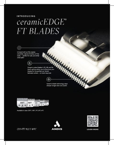 ANDIS CeramicEdge Clipper Blade, #4FT 24T Upper / 17T Lower - Chewy.com