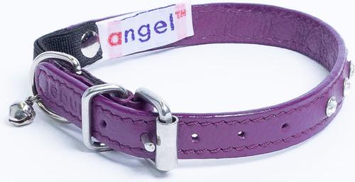 ANGEL Athens Rhinestone Standard Cat Collar, Purple, 10 x 1/2-in ...