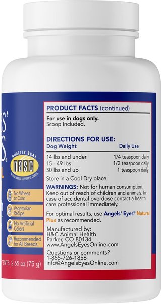 ANGELS' EYES Natural Plus Sweet Potato Powder Supplement for Dogs, 75-g ...