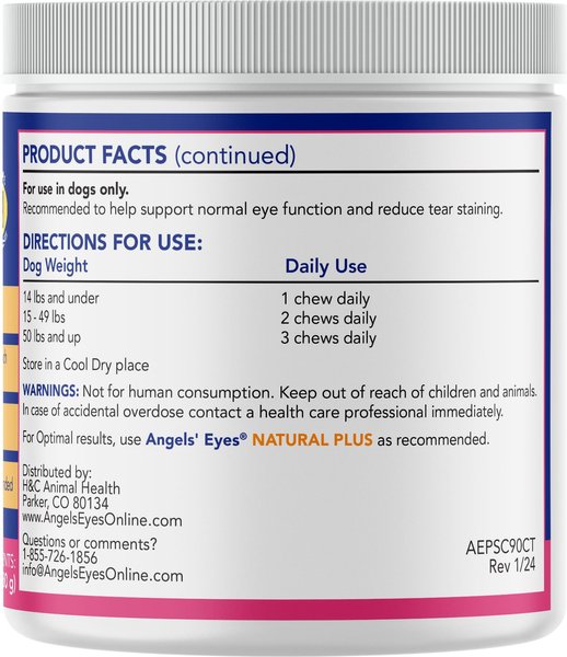 ANGELS' EYES Natural Plus Tear Stain Beef Flavored Soft Chew Supplement ...