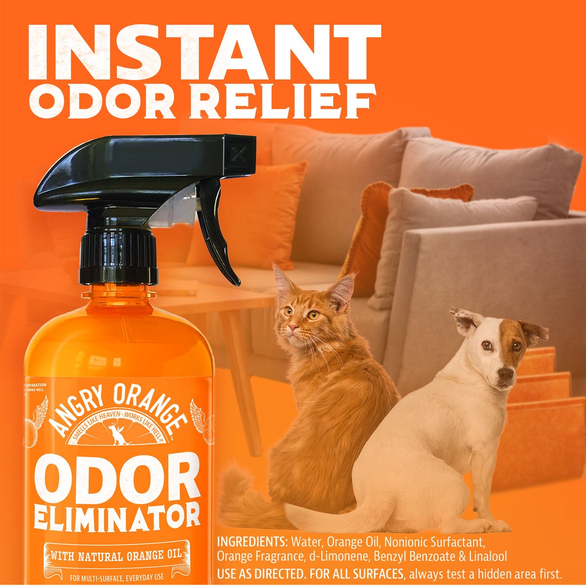 ANGRY ORANGE Pet Odor Eliminator Spray, 24-fl oz bottle - Chewy.com
