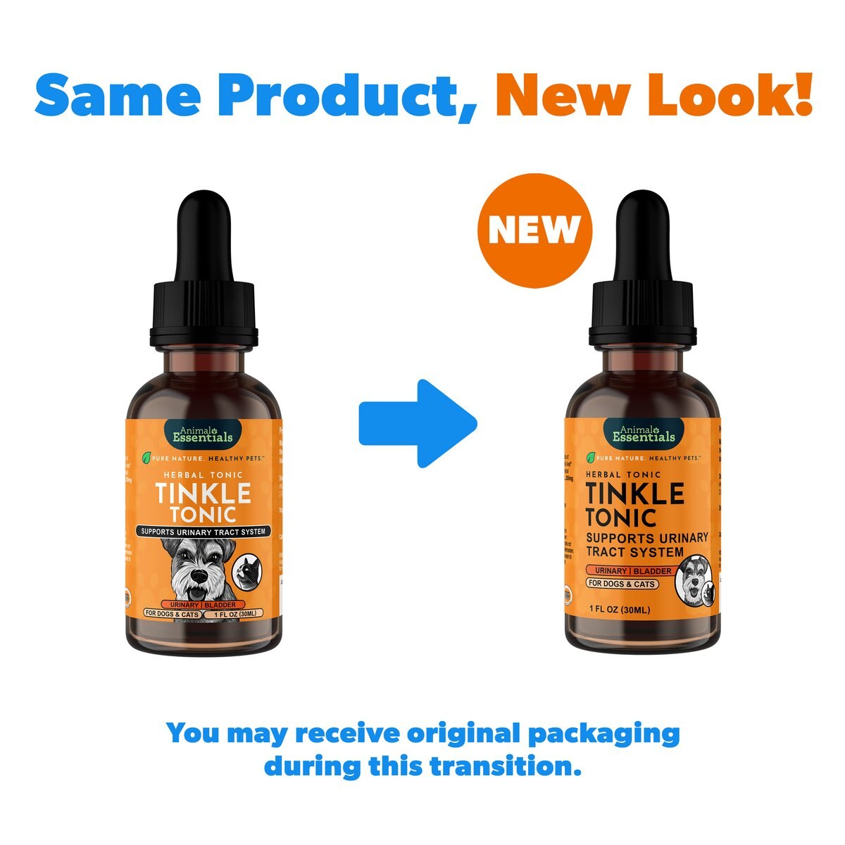 ANIMAL ESSENTIALS Tinkle Tonic Herbal Dog & Cat Supplement, 1-fl oz ...