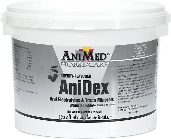 ANIMED Anidex Cherry-Flavored Horse Supplement, 5-lb tub - Chewy.com