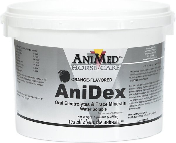 ANIMED Anidex Orange-Flavored Horse Supplement, 5-lb tub - Chewy.com