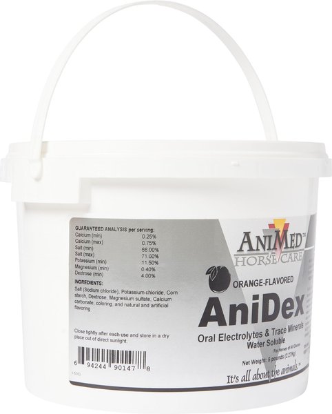 ANIMED Anidex Orange-Flavored Horse Supplement, 5-lb tub - Chewy.com