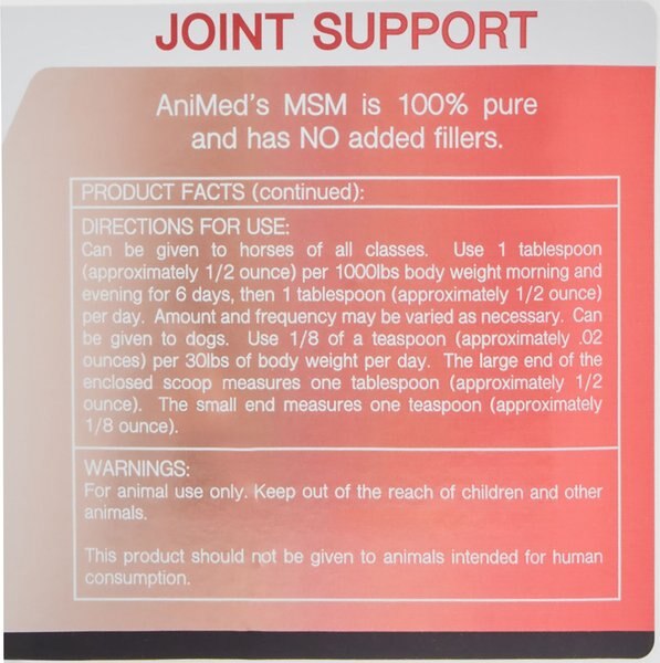 ANIMED Pure MSM Horse Supplement, 20-lb tub - Chewy.com