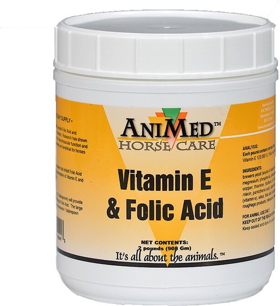 ANIMED Vitamin E + Folic Acid Horse Supplement, 2-lb tub - Chewy.com