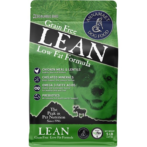 ANNAMAET Grain-Free Lean Low Fat Formula Dry Dog Food, 5-lb bag - Chewy.com