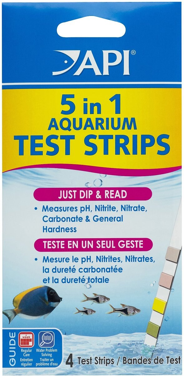 API 5 in 1 Freshwater & Saltwater Aquarium Test Strips, 4 count - Chewy.com