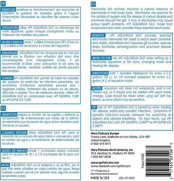 API Freshwater Aquarium Salt, 65-oz carton - Chewy.com