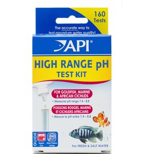 API High Range pH Fresh & Salt Water Aquarium Test Kit, 160 count ...